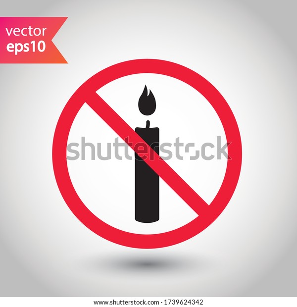 Forbidden Candle Icon No Candle Vector Stock Vector (Royalty Free ...
