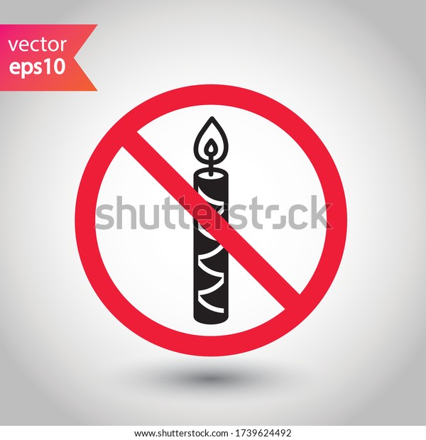 Forbidden Candle Icon No Candle Vector Stock Vector (Royalty Free ...