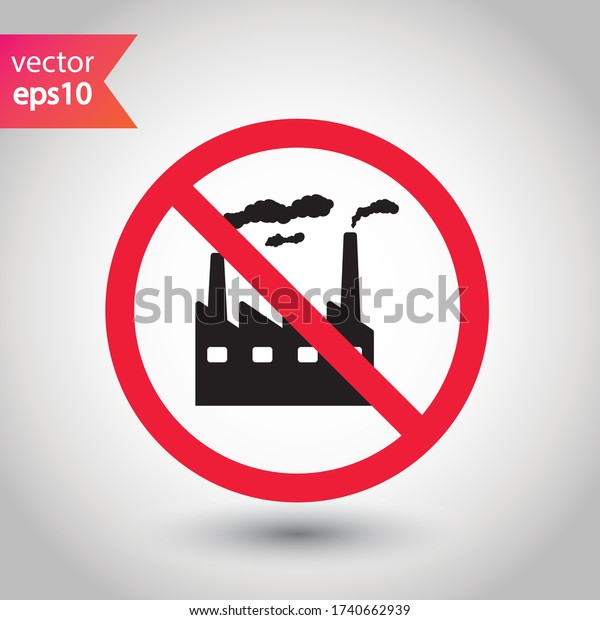 Forbidden Factory Vector Icon Prohibited Warning Stock Vector (Royalty ...