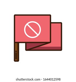 Forbidden Flag Icon Over White Background Stock Vector (Royalty Free ...