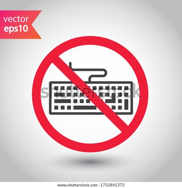 Forbidden Keyboard Icon No Keyboard Vector Stock Vector (Royalty Free ...