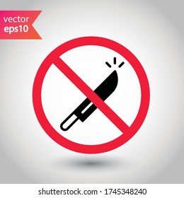 Forbidden Knife Prohibited Warning Caution Attention Stock Vector ...