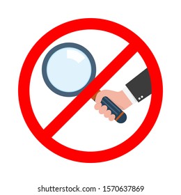 Forbidden Magnifier Vector Sign No Magnifier Stock Vector (Royalty Free ...