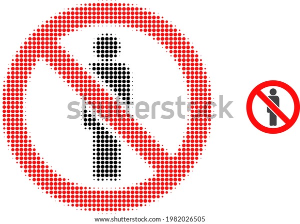 Forbidden Man Halftone Dotted Icon Illustration Stock Vector (Royalty ...