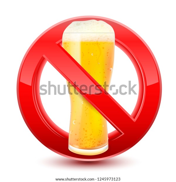 Forbidden No Beer Red Sign Isolated Stock Vector (Royalty Free) 1245973123