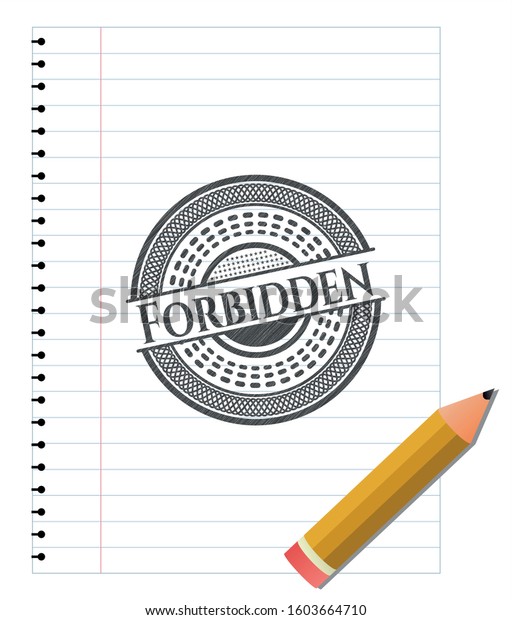 Forbidden Pencil Strokes Vector Illustration Detailed Stock Vector ...