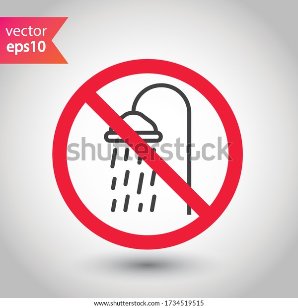 Forbidden Shower Icon No Shower Vector Stock Vector (Royalty Free ...