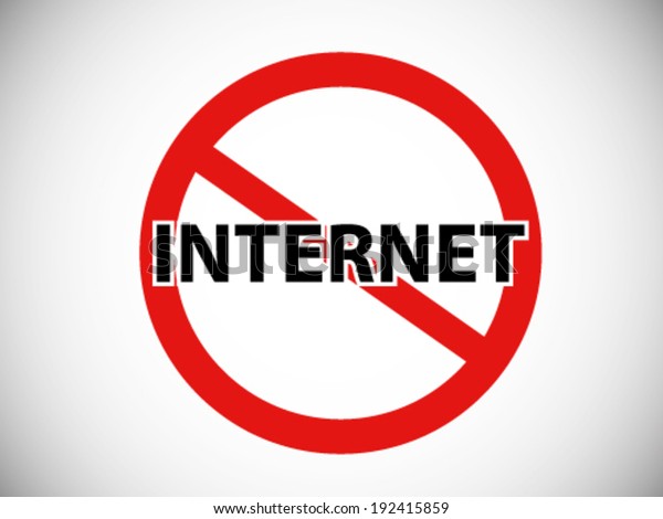 Forbidden Symbol No Internet Stock Vector (Royalty Free) 192415859