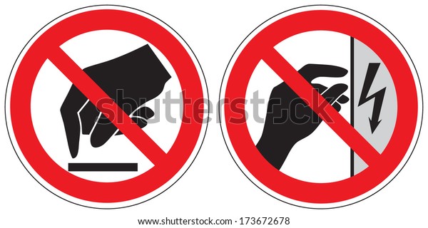 Forbidden Touch Hazard Signs Dont Touch Stock Vector (Royalty Free ...