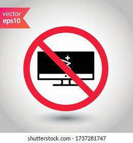 Forbidden Tv Prohibited Warning Caution Attention Stock Vector (Royalty ...