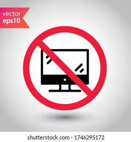 Forbidden Tv Prohibited Warning Caution Attention Stock Vector (Royalty ...