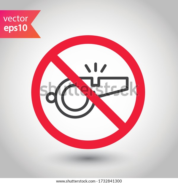 Forbidden Whistle Icon No Whistle Vector Stock Vector (Royalty Free ...