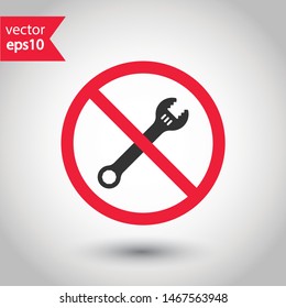 Forbidden Wrench Icon No Spanner Icon Stock Vector (Royalty Free ...