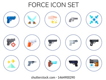 Force Icon Set 15 Flat Force Stock Vector (Royalty Free) 1464900290 ...