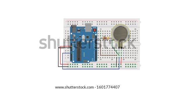 Force Pressure Sensor Arduino Interfacing Top Stock Vector Royalty