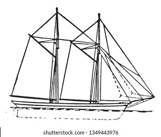 Fore Aft Seven Mastered Schooner Sailing: เวกเตอร์สต็อก (ปลอดค่า ...