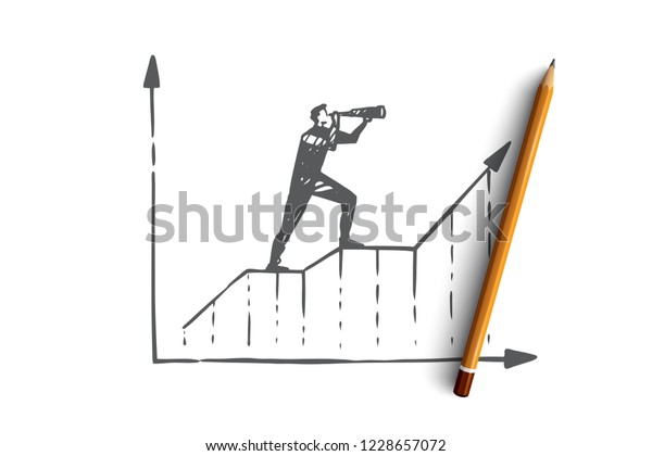 Forecast Graph Growth Progress Diagram Concept Stock Vector (Royalty ...
