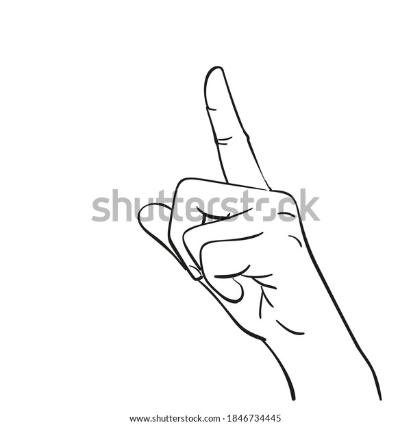 Forefinger Pointing Gesture Vector Sketch Hand Stock Vector (Royalty ...