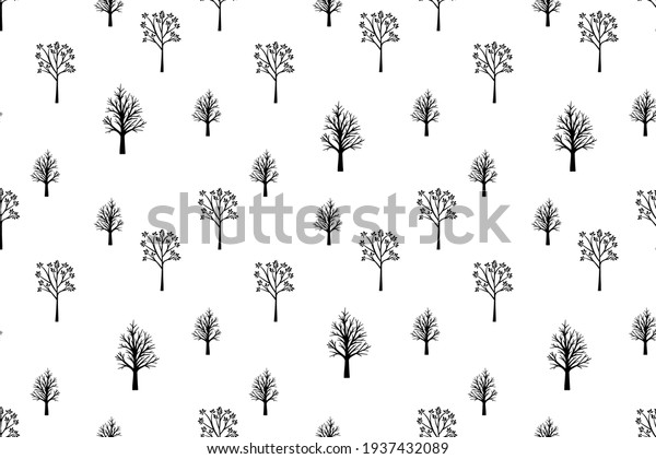 Forest Black Outlines Trees On White Stock Vector (Royalty Free ...
