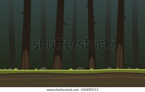 Forest Cartoon Game Background Stock Vector (Royalty Free) 506890513 ...