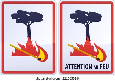Forest Fire Hazard Information Sign Watch Stock Vector (Royalty Free ...