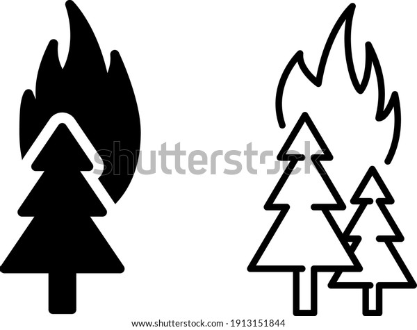 Forest Fire Icon Vector Illustration Stock Vector (Royalty Free ...