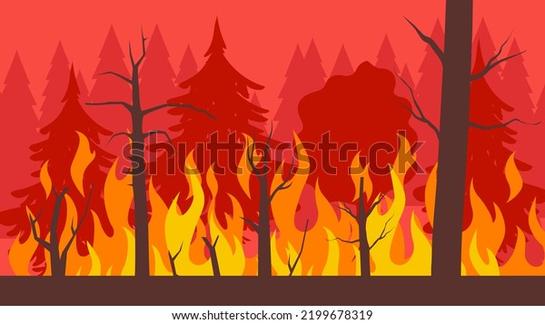 Forest Fire Illustration Vector Cartoon Stock Vector (Royalty Free ...