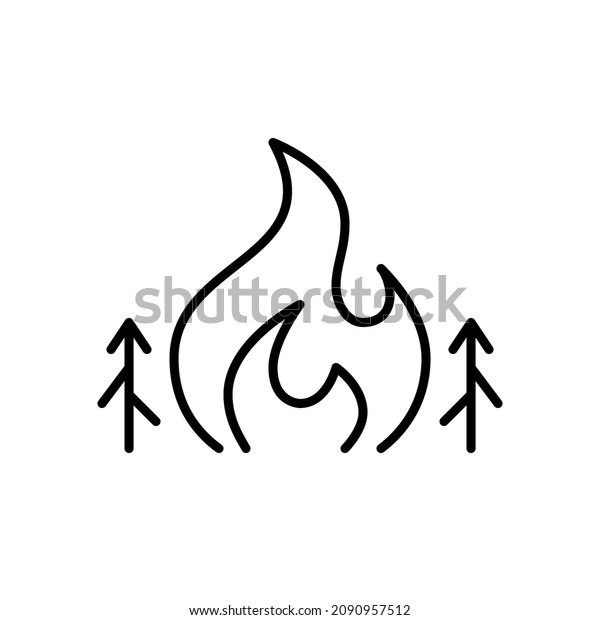 Forest Fires Icon Pixel Perfect Editable Stock Vector (Royalty Free ...