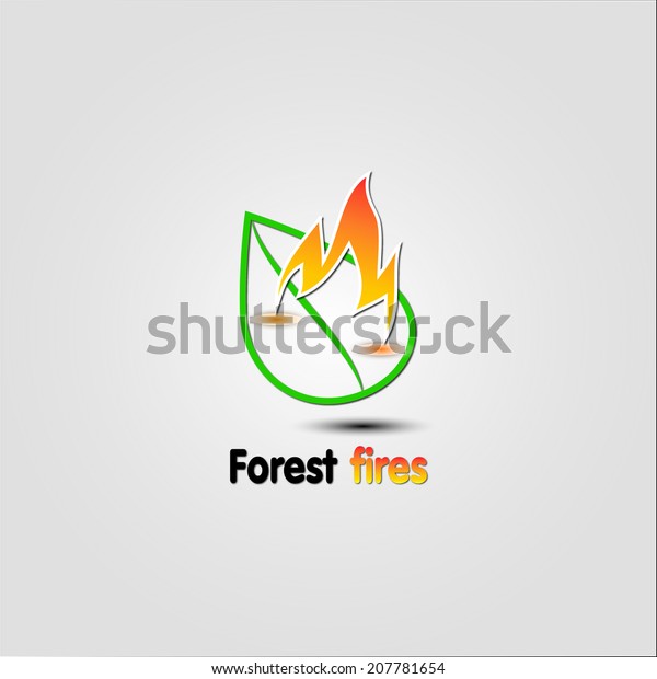 Forest Fires Logo Design Stock Vector (Royalty Free) 207781654 ...