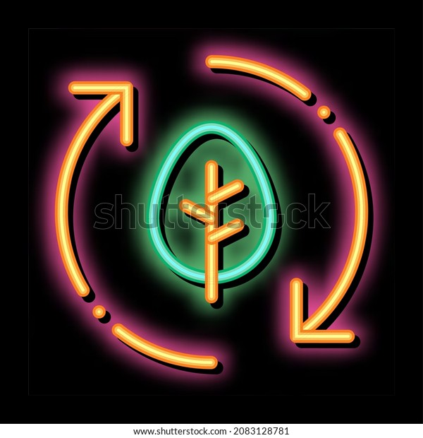 Forest Leaves Tree Arrows Neon Light Stock Vector (Royalty Free ...