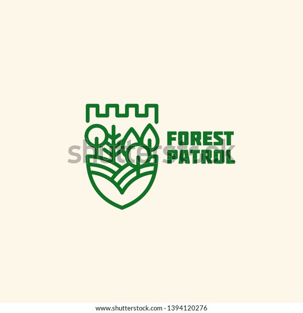 Forest Patrol Logo Design Template Linear Stock Vector (Royalty Free ...