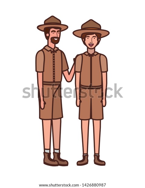 Forest Ranger Man Boy Cartoon Design: vector de stock (libre de ...