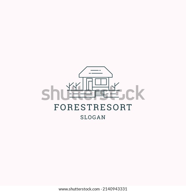 Forest Resort Logo Icon Design Template: เวกเตอร์สต็อก (ปลอดค่า ...