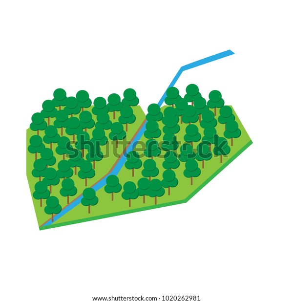 Forest River Top View Stock Vector (Royalty Free) 1020262981 | Shutterstock