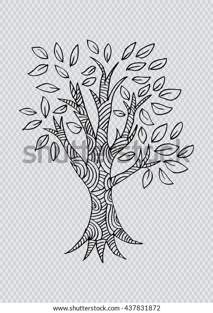 Forest Tree Sketchy Style Stock Vector (Royalty Free) 437831872 ...
