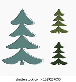 Forest Trees Line Drawing Silhouette Vector 스톡 벡터(로열티 프리) 1629289030 ...
