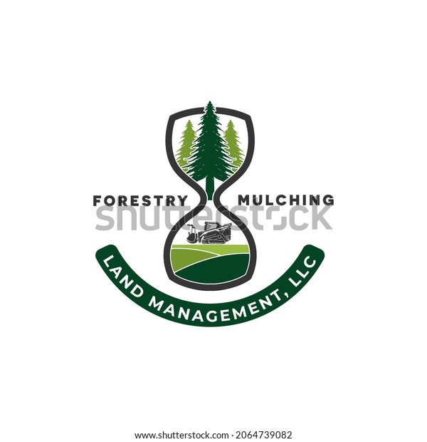 Forestry Mulching Logo Tractor Rental Land Stock-vektor (royaltyfri ...