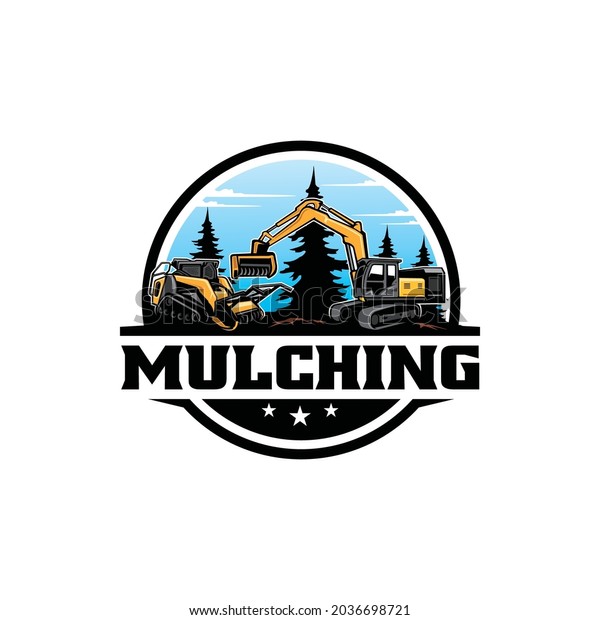 Forestry Mulching Machine Land Clearing Mulcher Stock Vector (Royalty ...