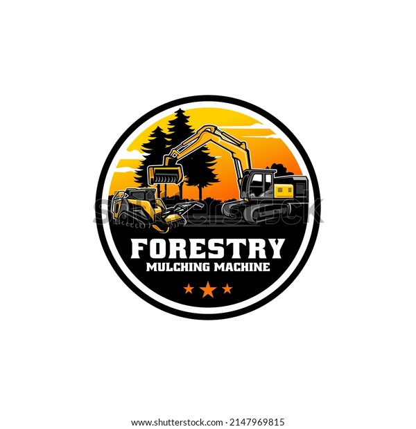 Forestry Mulching Machine Land Clearing Mulcher Stock Vector (Royalty ...