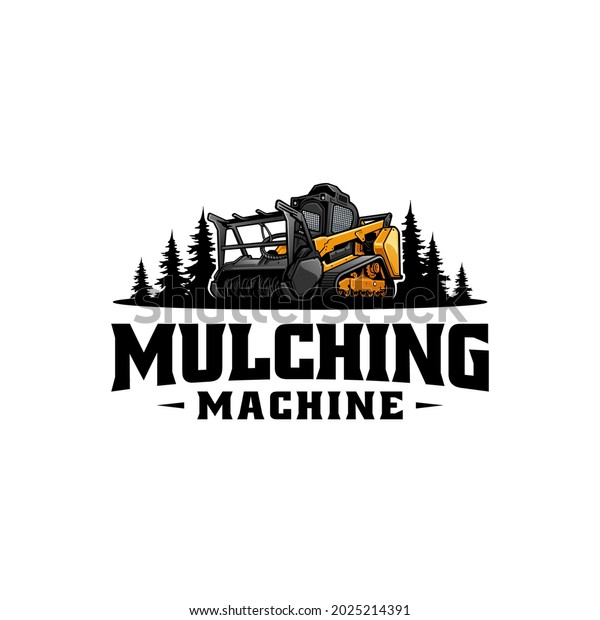 Forestry Mulching Machine Logo Illustration Isolated Stock Vector ...