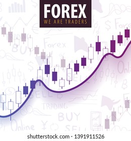 Forex Trading Signals Candlestick Chart Financial Stock Vector (Royalty ...