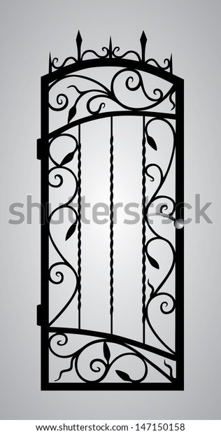 Forged Gate Door Vector Eps10 Stock Vector (Royalty Free) 147150158
