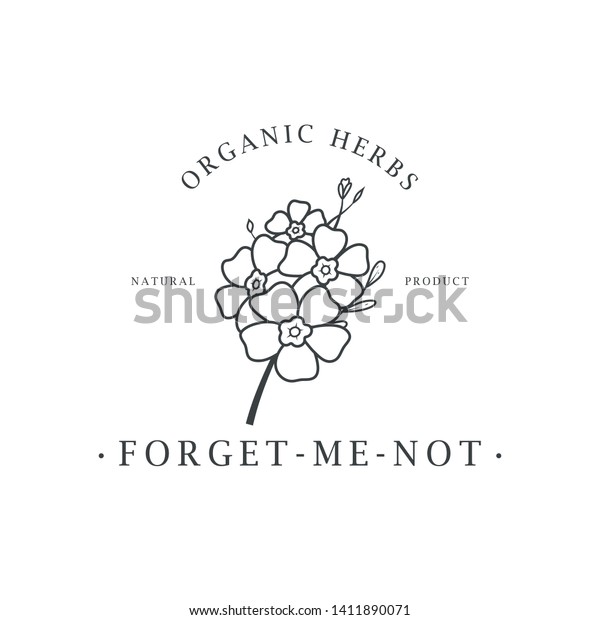 Forget Me Not Flower Logo Spa Stock Vector (Royalty Free) 1411890071 ...