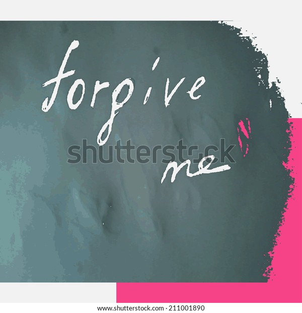 Forgive Me Words Pink Gray Cards Stock Vector (Royalty Free) 211001890