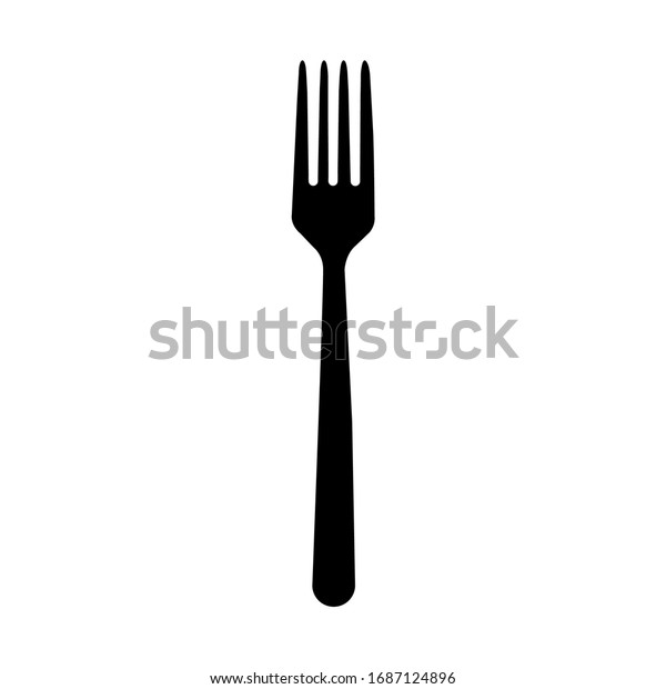 Fork Icon Isolated On White Background Stock Vector (Royalty Free ...