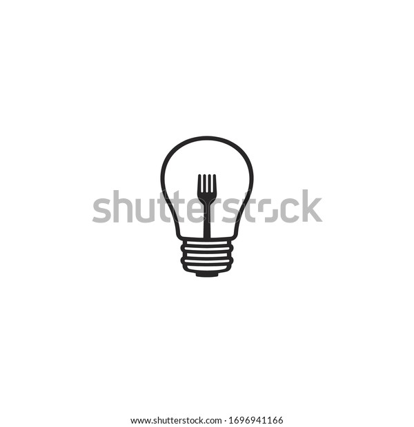 Fork Inside Light Bulb Creative Cafe Stock Vector (Royalty Free ...