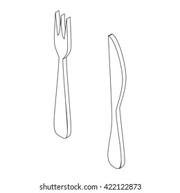 Fork Knife Icon Isometric 3d Style Stock Vector (Royalty Free ...