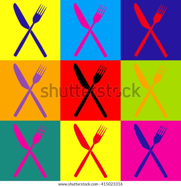Fork Knife Sign Stock Vector (Royalty Free) 415023316
