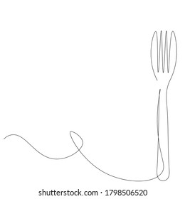 Fork One Line Drawing Vector Illustration Stock Vector (Royalty Free ...