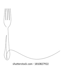Fork Continuous Line Drawing Vector Illustration Stock Vector (Royalty ...